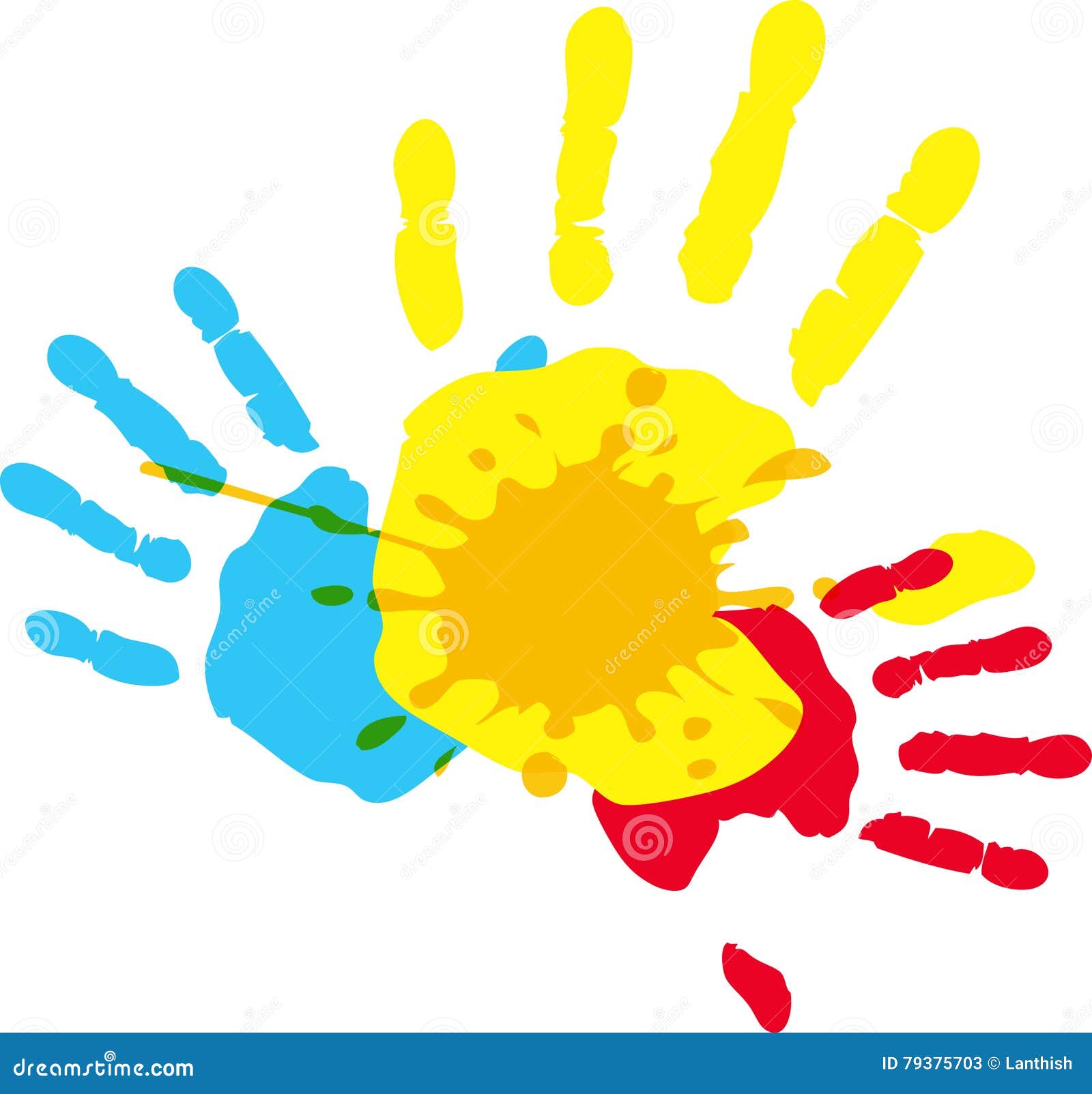Colorful Hands stock vector. Illustration of fingers - 79375703