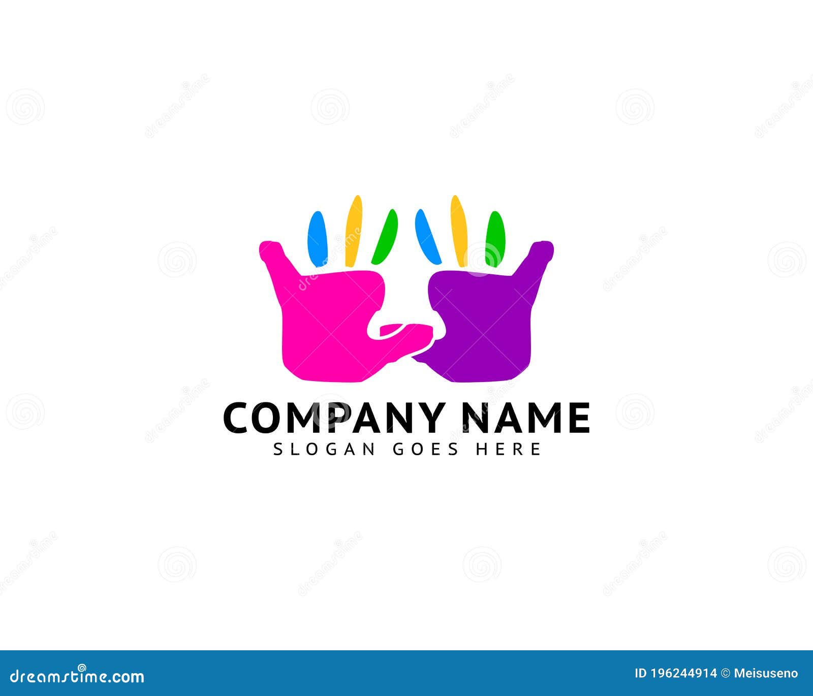 Colorful Hands Logo Design Illustration Stock Vector - Illustration of ...