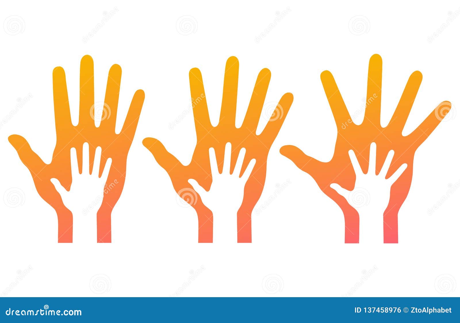 Peoples Helping Hands stock vector. Illustration of decorative - 137458976