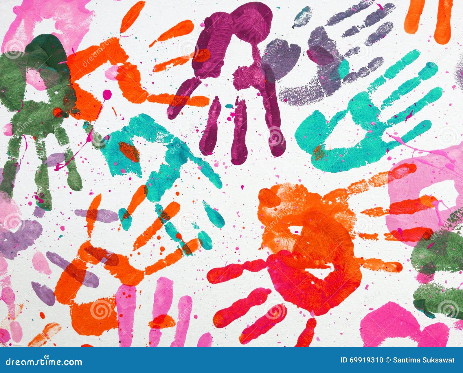 Colorful Hands Prints Stock Photography | CartoonDealer.com #69919310