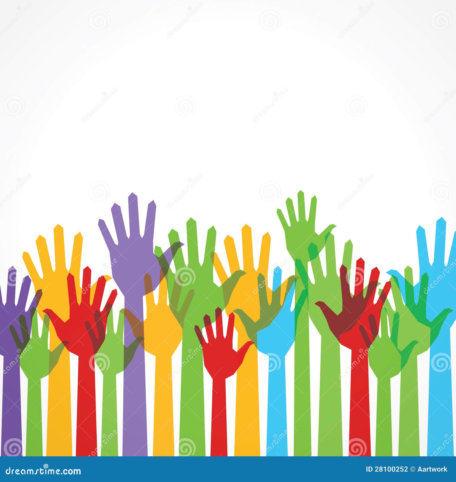Colorful Hands Show the Unity Stock Vector - Illustration of agreement ...