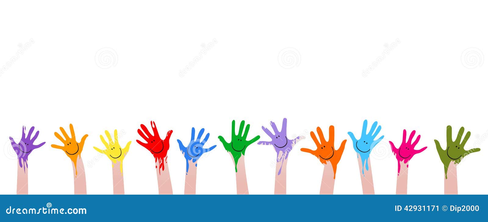 Colorful hands stock vector. Illustration of colorful - 42931171