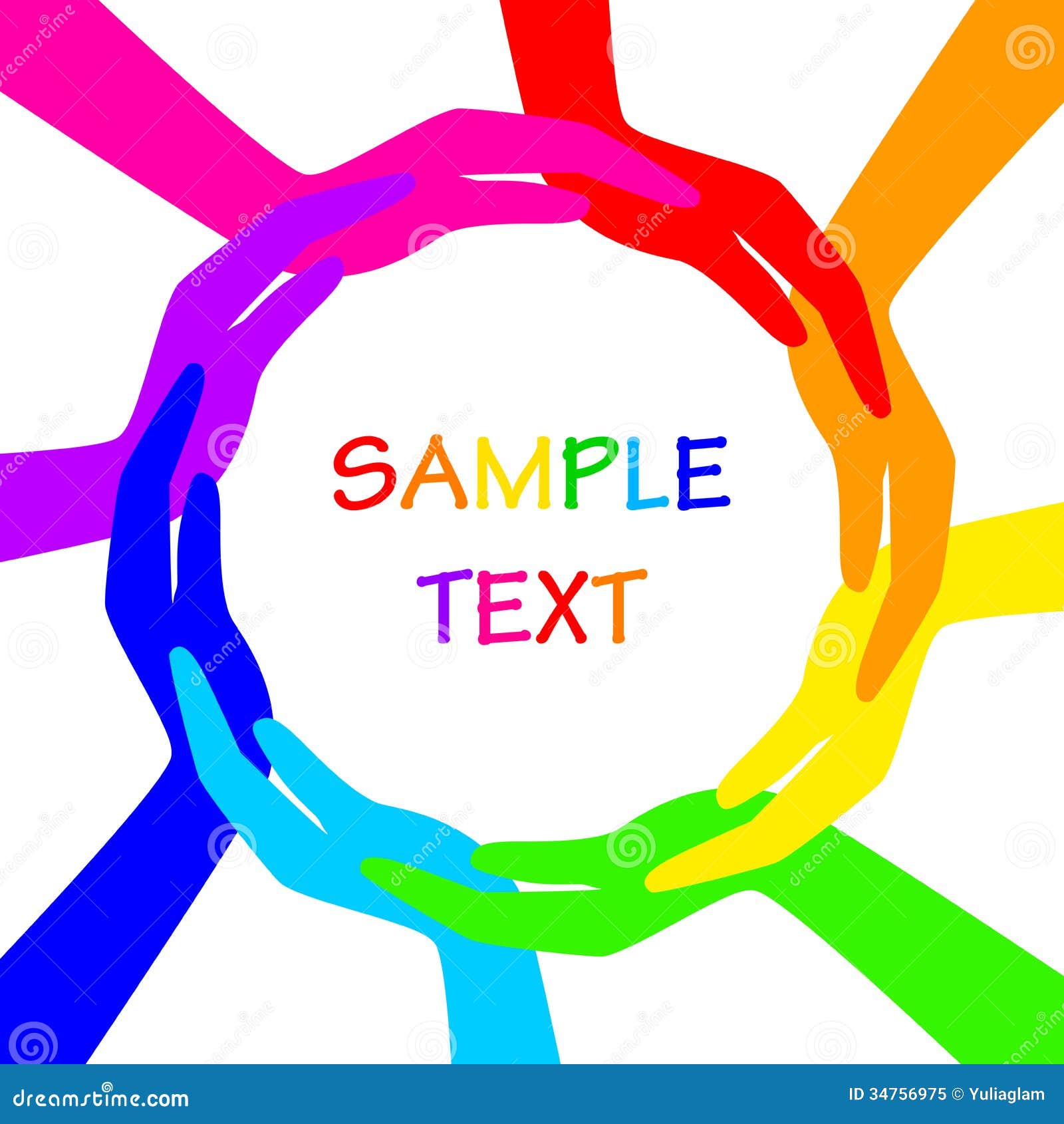 Colorful hands stock vector. Illustration of agreement - 34756975