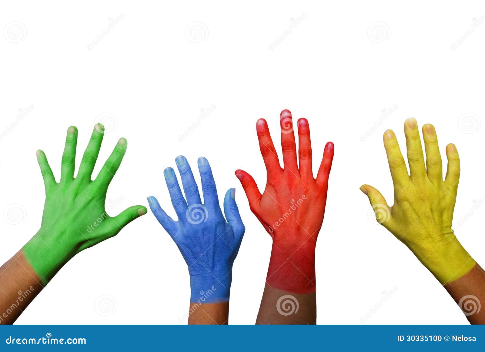 Colorful hands waving stock photo. Image of close, clouds - 30335100