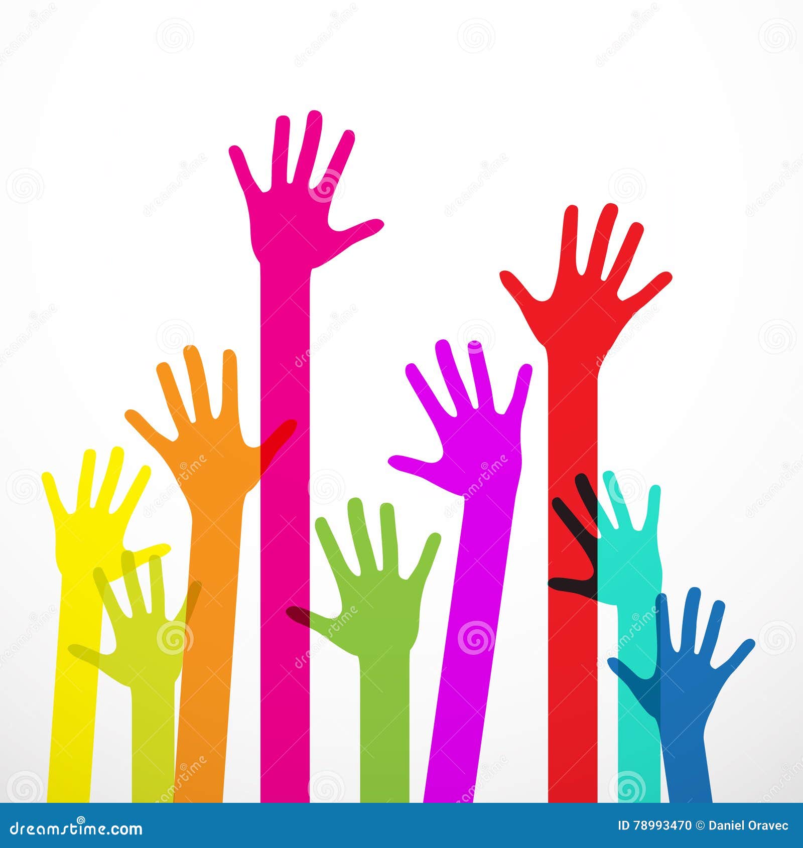 Colorful Hands stock vector. Illustration of design, blue - 78993470