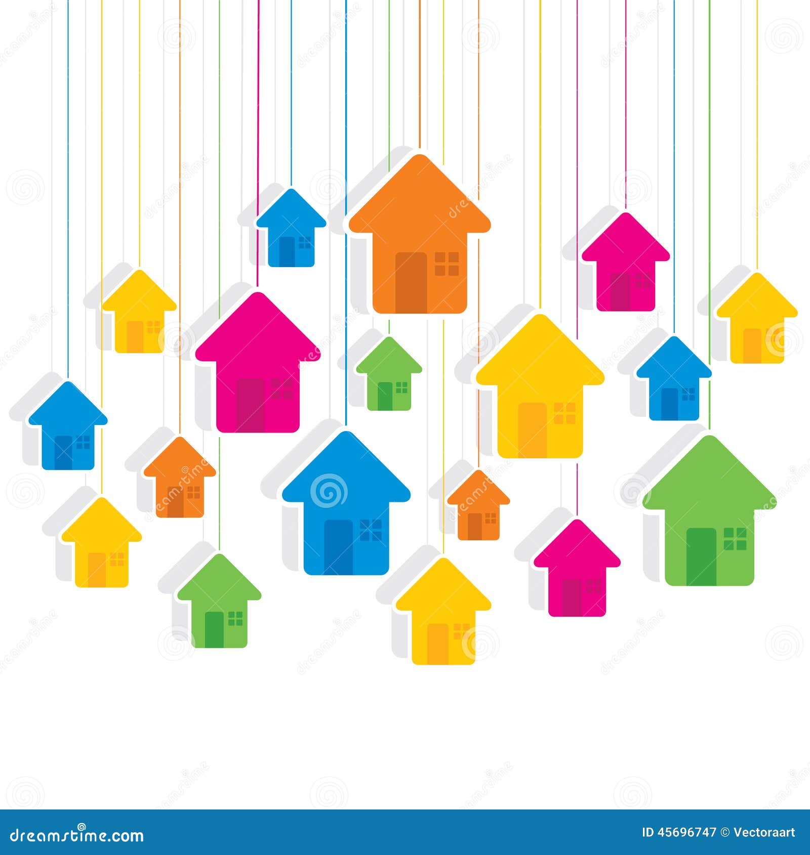 Colorful Hanging House Pattern Background Design Stock Vector ...