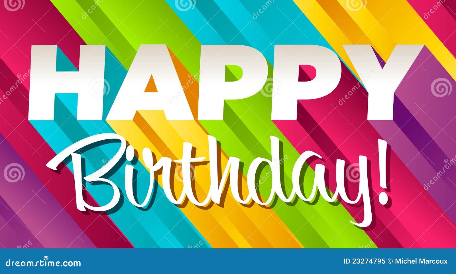 Colorful Happy Birthday stock vector. Illustration of graphic - 23274795