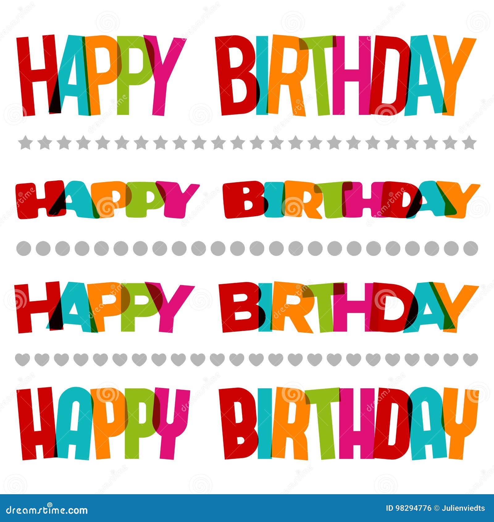 Colorful Happy Birthday Greetings. Stock Vector - Illustration of paper ...
