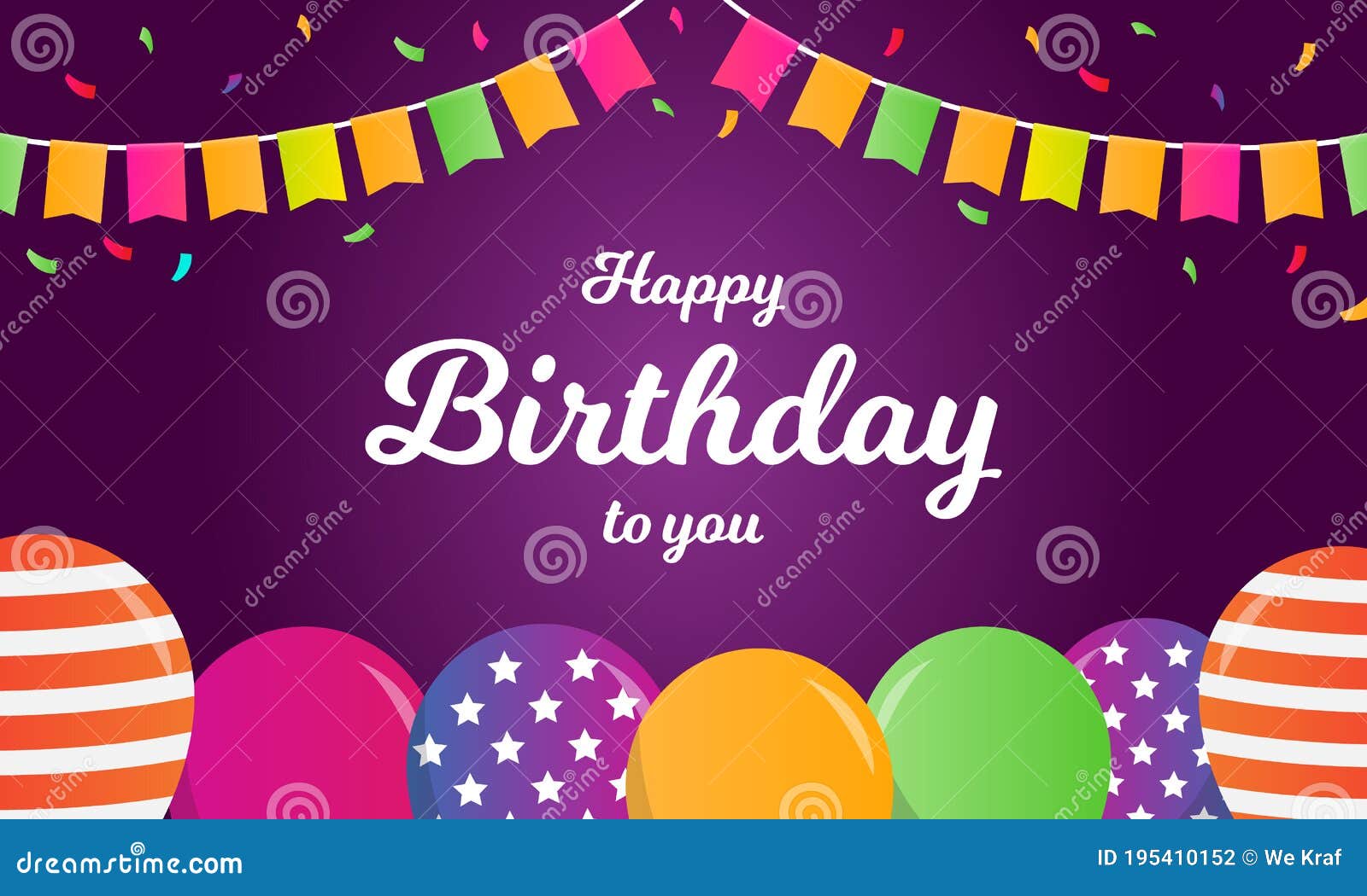 Colorful Happy Birthday Vector Design Stock Vector - Illustration of ...