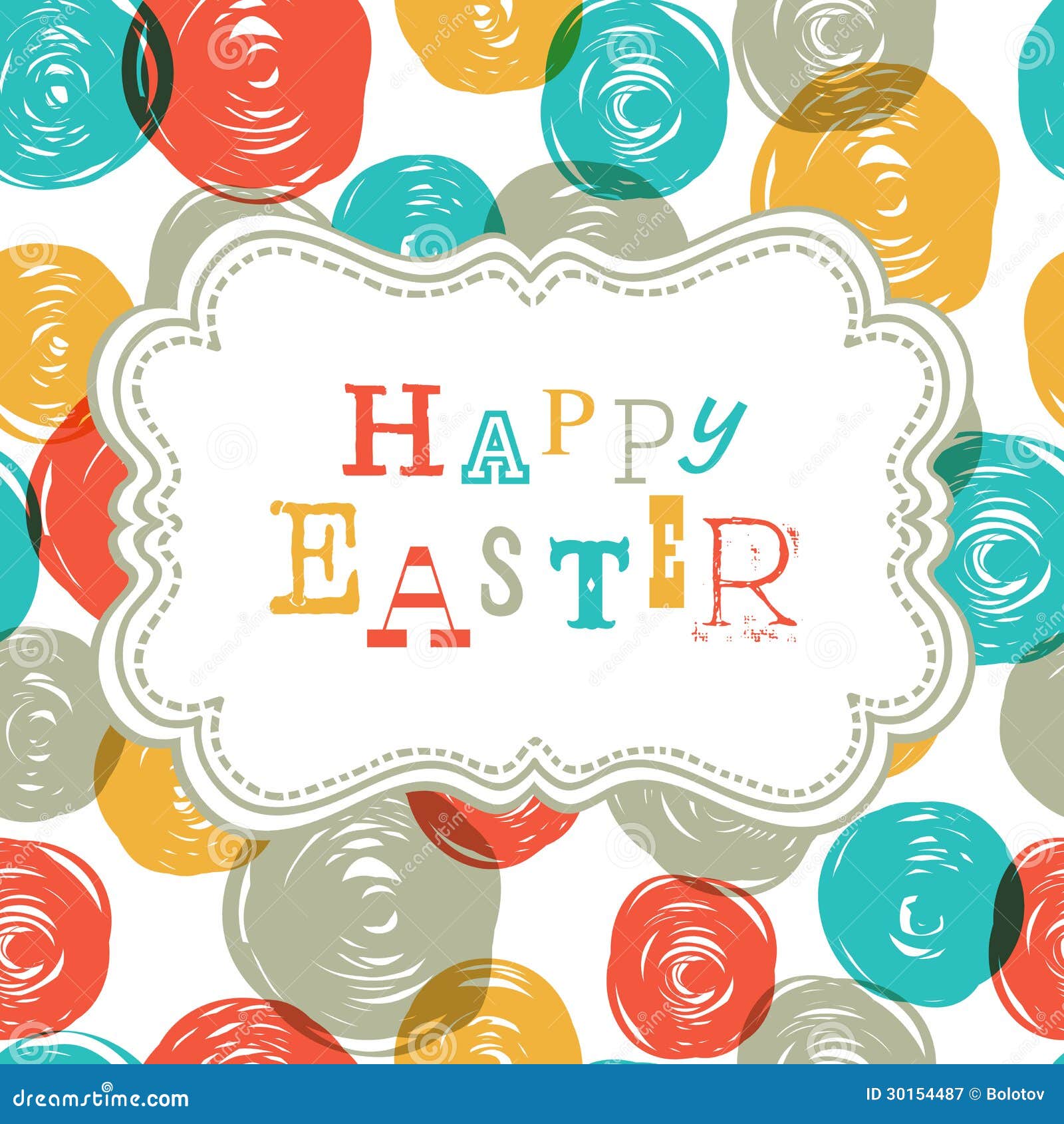 Colorful Happy Easter Card Design. Stock Vector - Illustration of ...