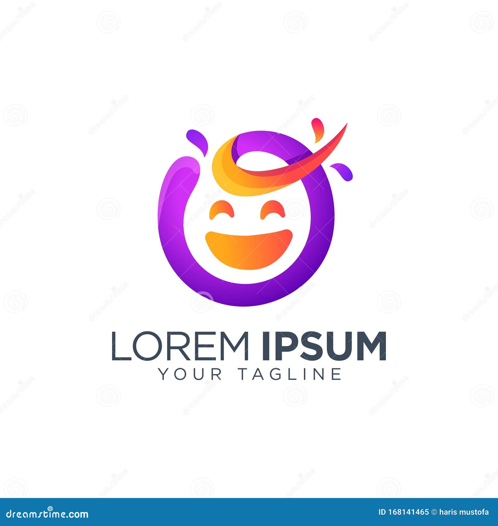 Colorful Happy Face Abstract Logo Design Stock Vector - Illustration of ...