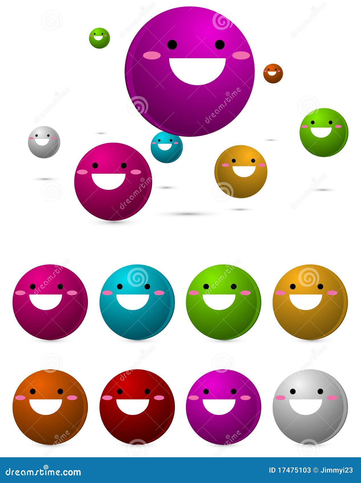 Colorful happy smiley ball stock vector. Illustration of child - 17475103