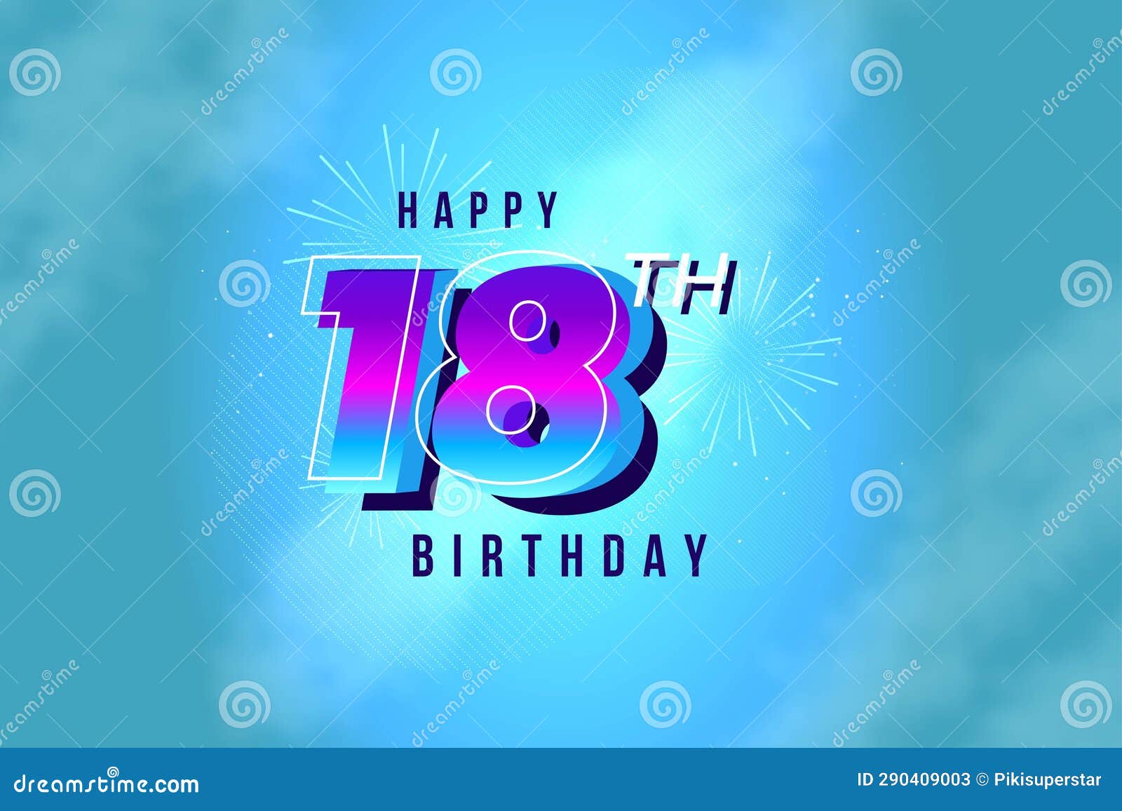 Colorful Happy 18th Birthday Background Vector Design Stock Vector ...