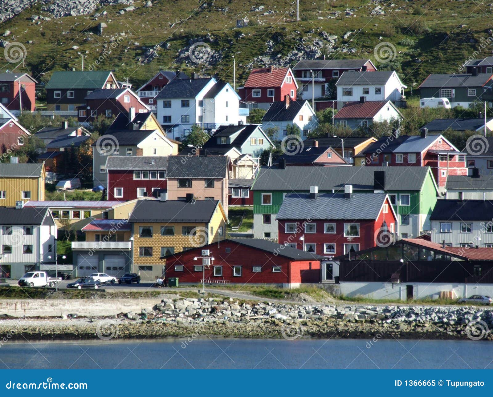 Colorful Harbor Town in Scandinavia Stock Image - Image of home ...