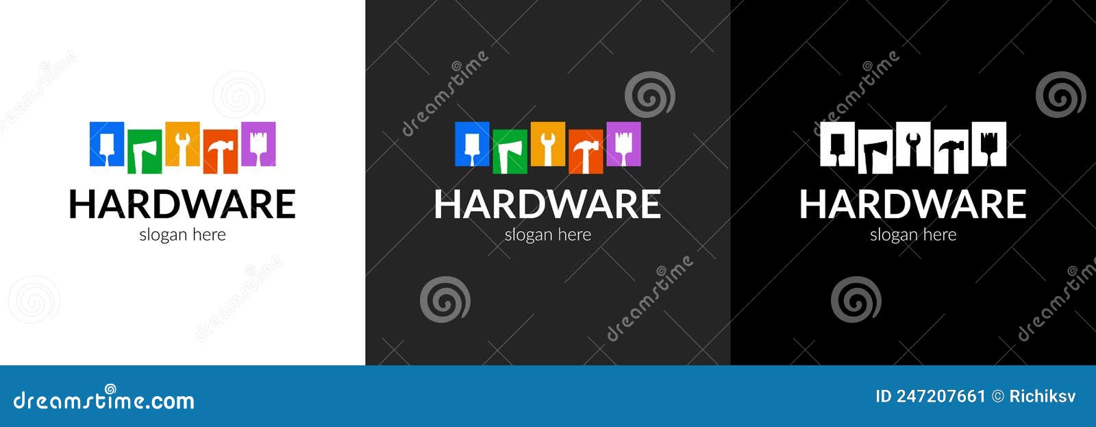 Colorful hardware logo stock vector. Illustration of handyman - 247207661
