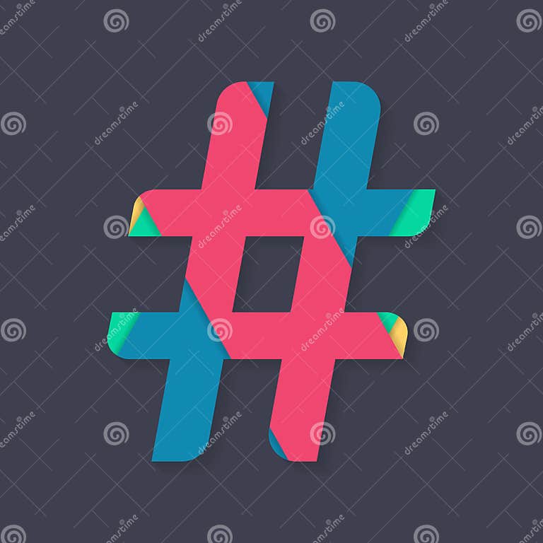Colorful Hashtag Symbol in Vector Graphics. Vector Illustration. Stock ...