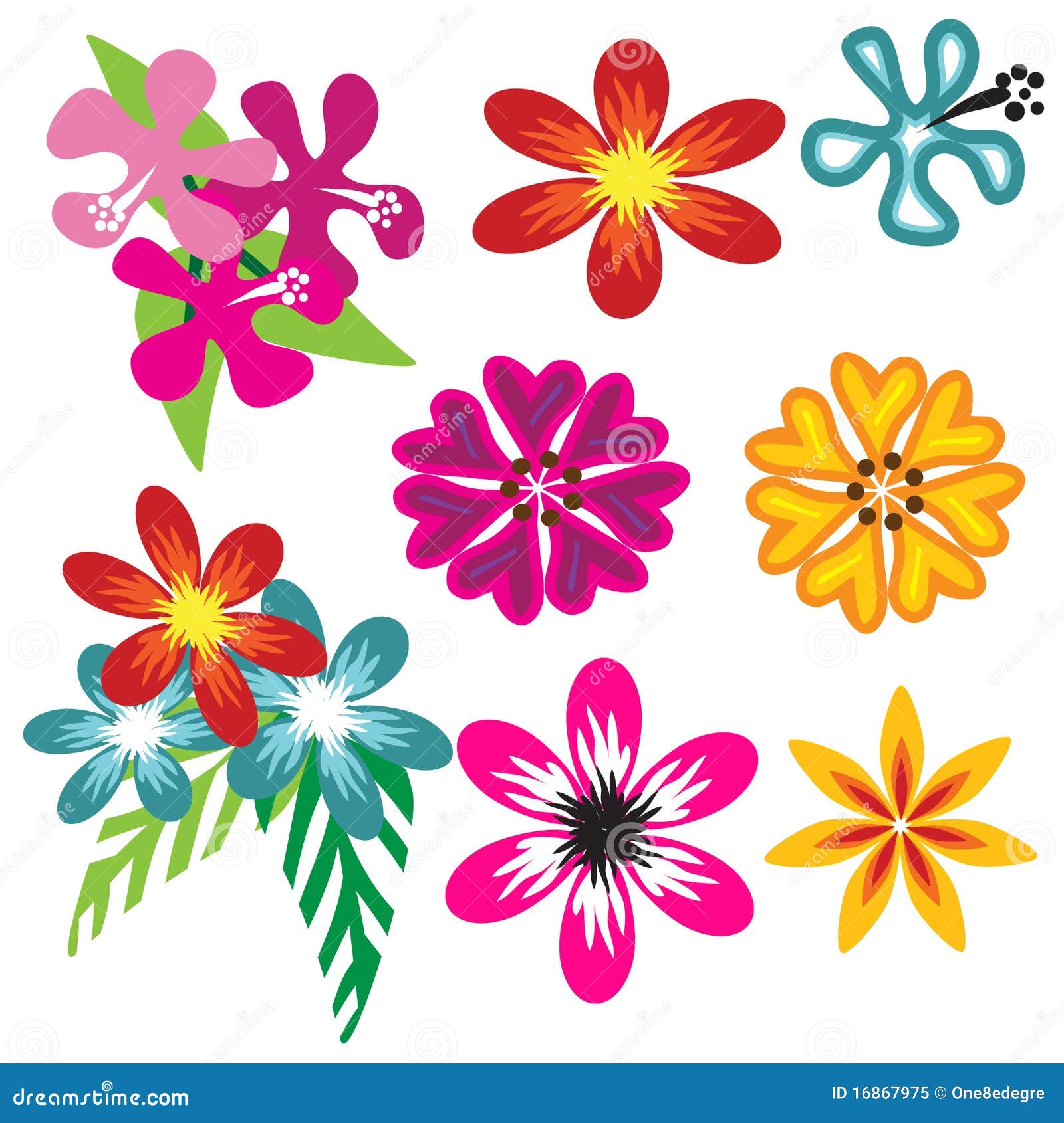 Hawaiian Flowers And Palm Leaves On Sandy Background Vector ...