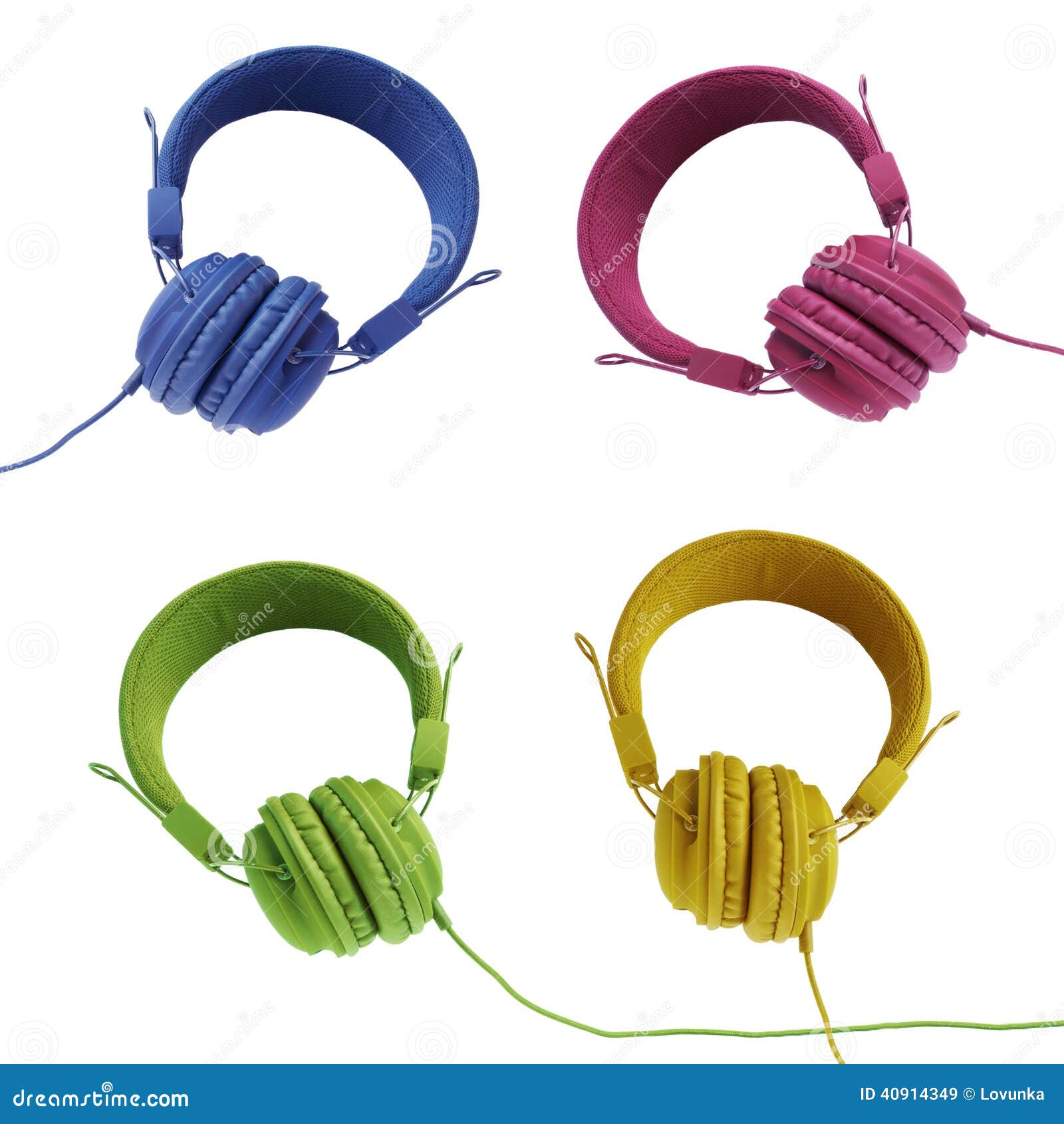 Colorful Headphones Collection Stock Image - Image of accessory, listen ...