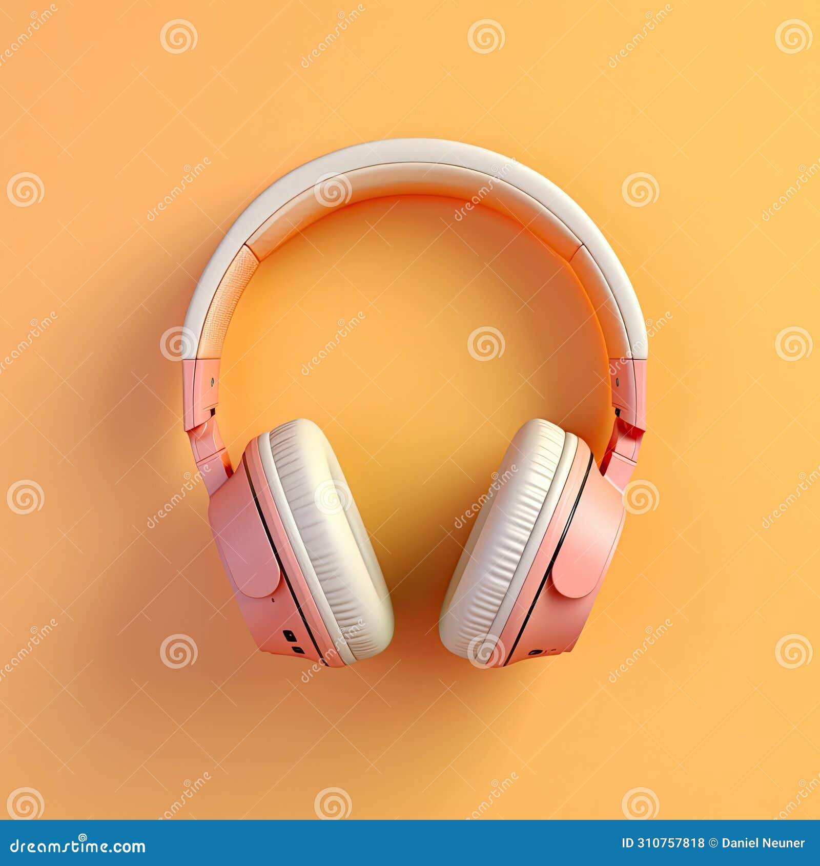 Colorful Headset on a Plain Studio Background Stock Illustration ...