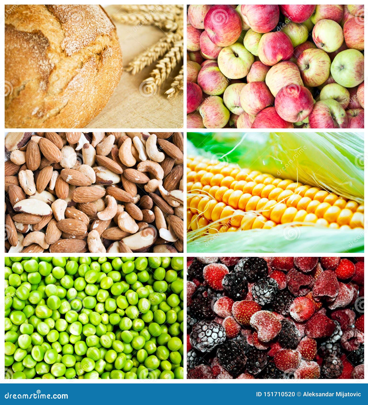 Colorful Healthy Food Collage Stock Photo - Image of green, bread ...
