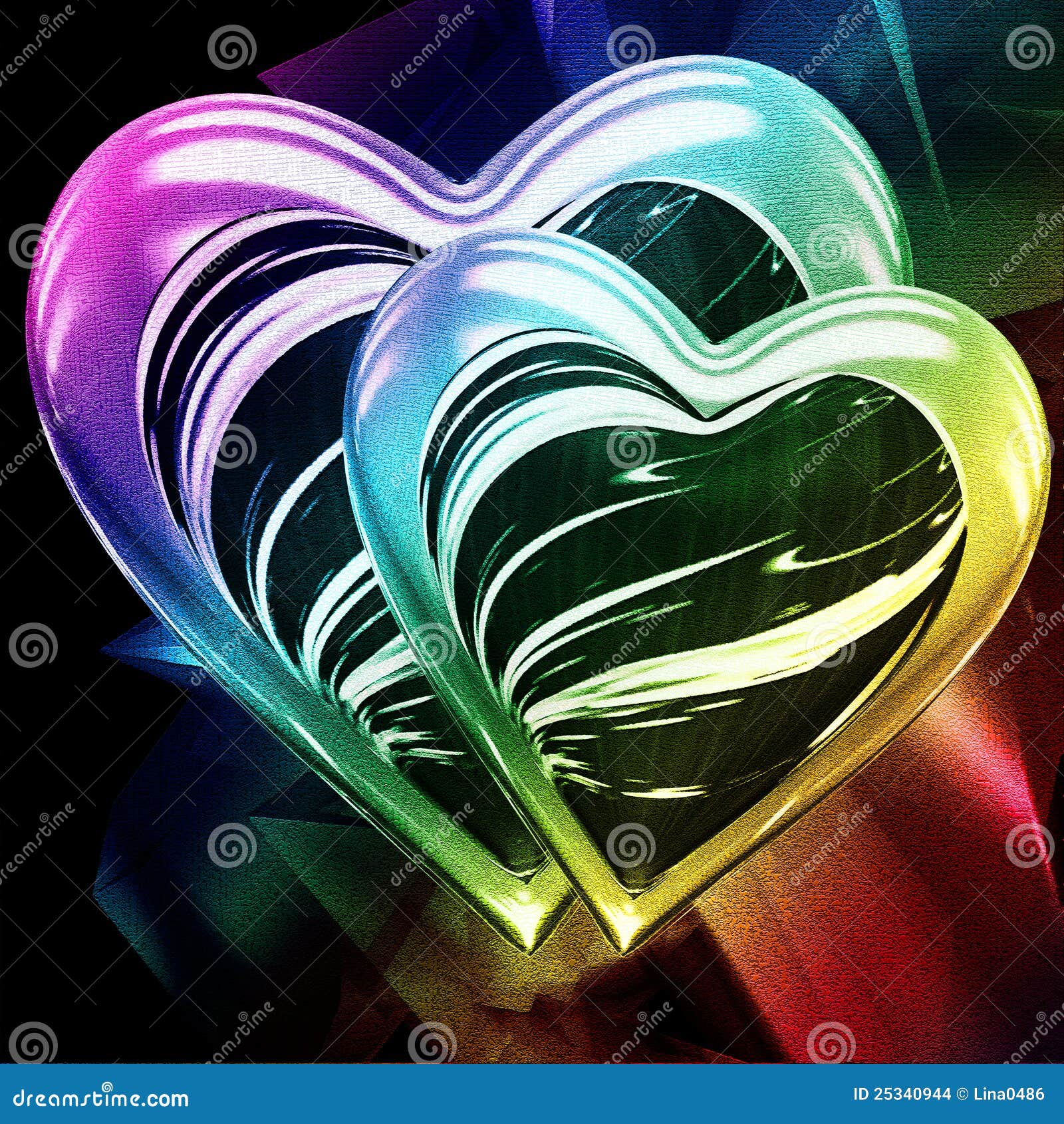 Colorful heart stock illustration. Illustration of pair - 25340944
