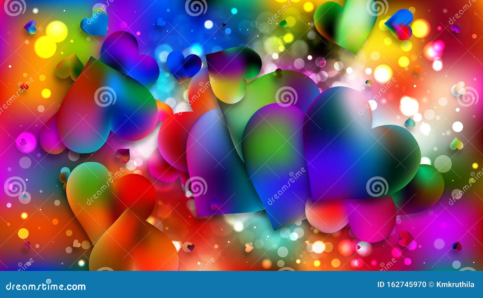 Colorful Heart Background stock vector. Illustration of lovely - 162745970