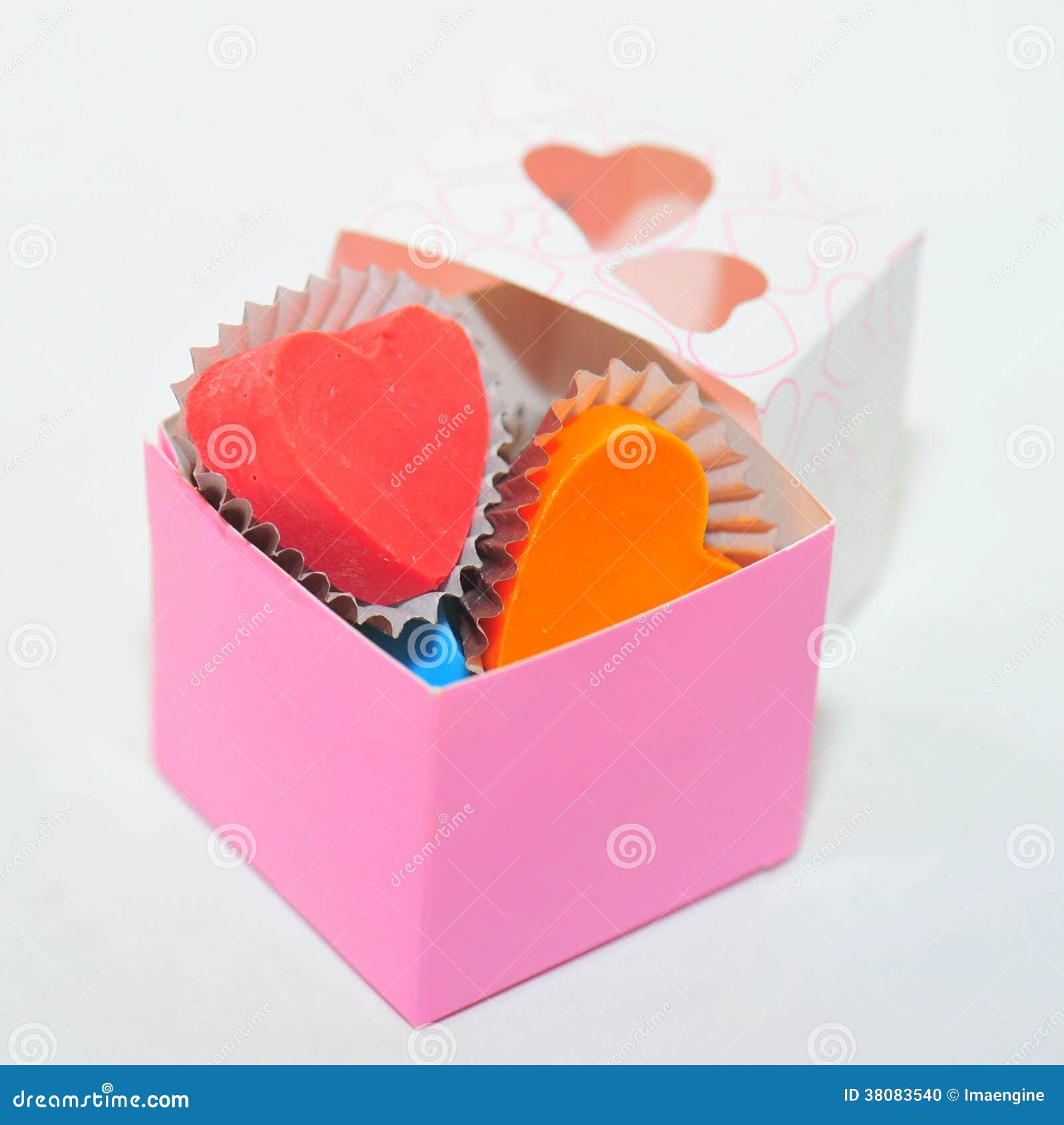 Colorful Heart Chocolates Box Stock Photo - Image of chocolate, candy ...