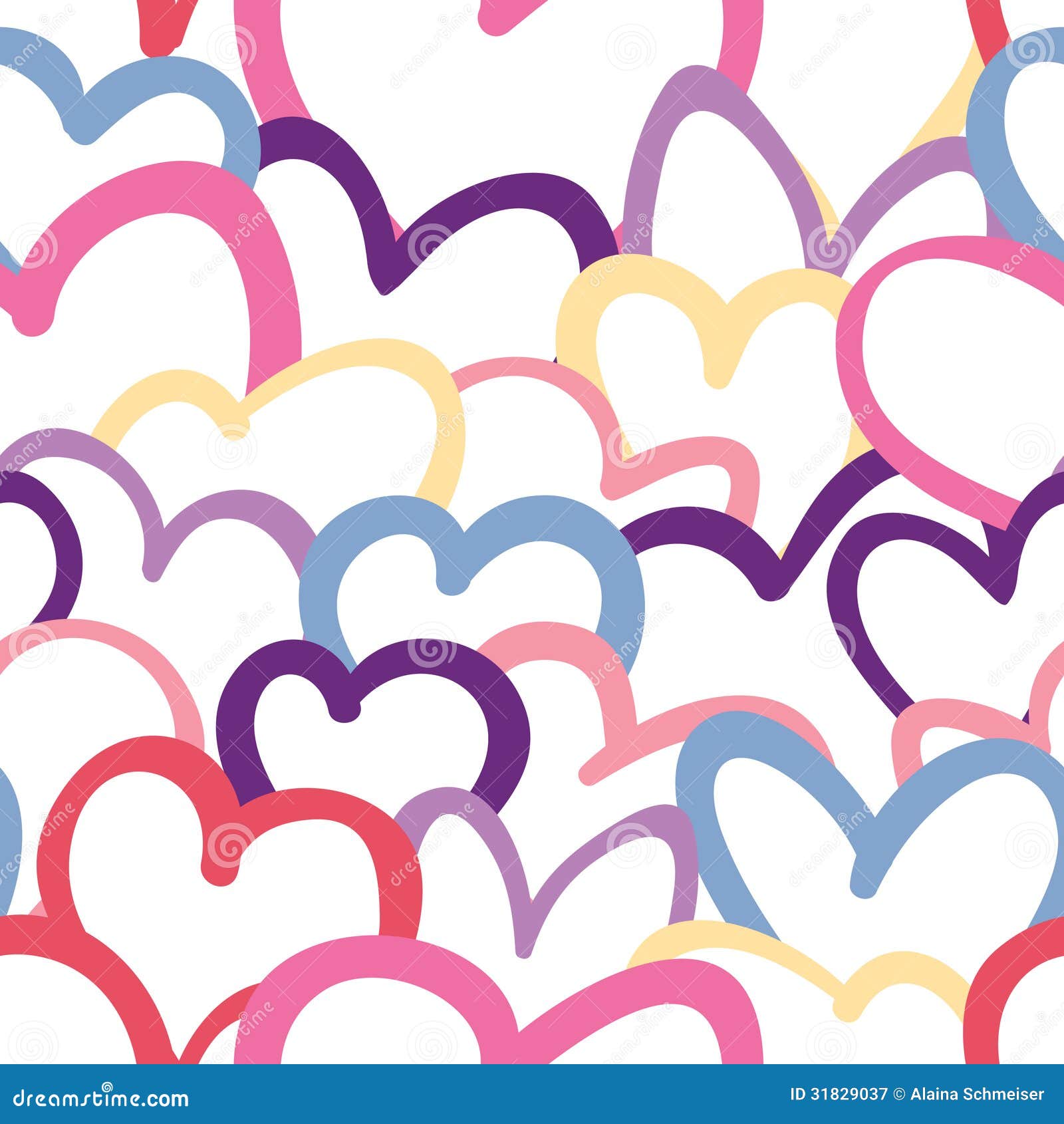 Colorful Heart Overlapping Pattern Stock Vector - Illustration of ...