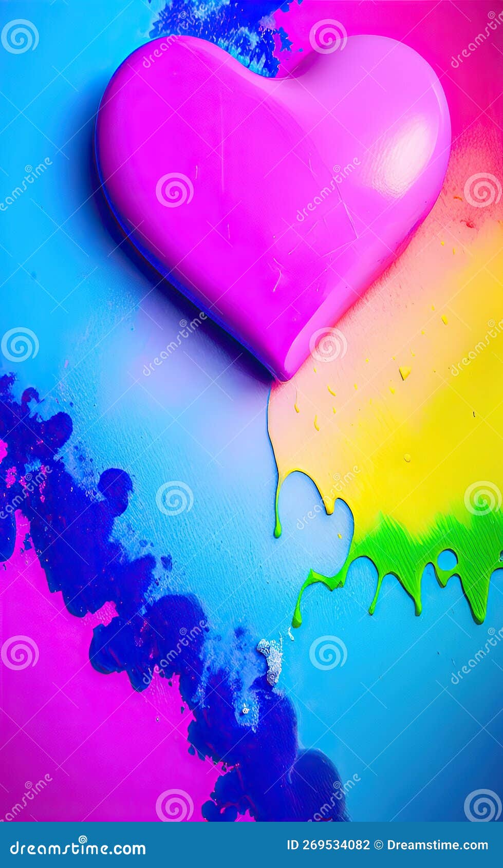 Colorful Heart with Paint Splatters Stock Illustration - Illustration ...