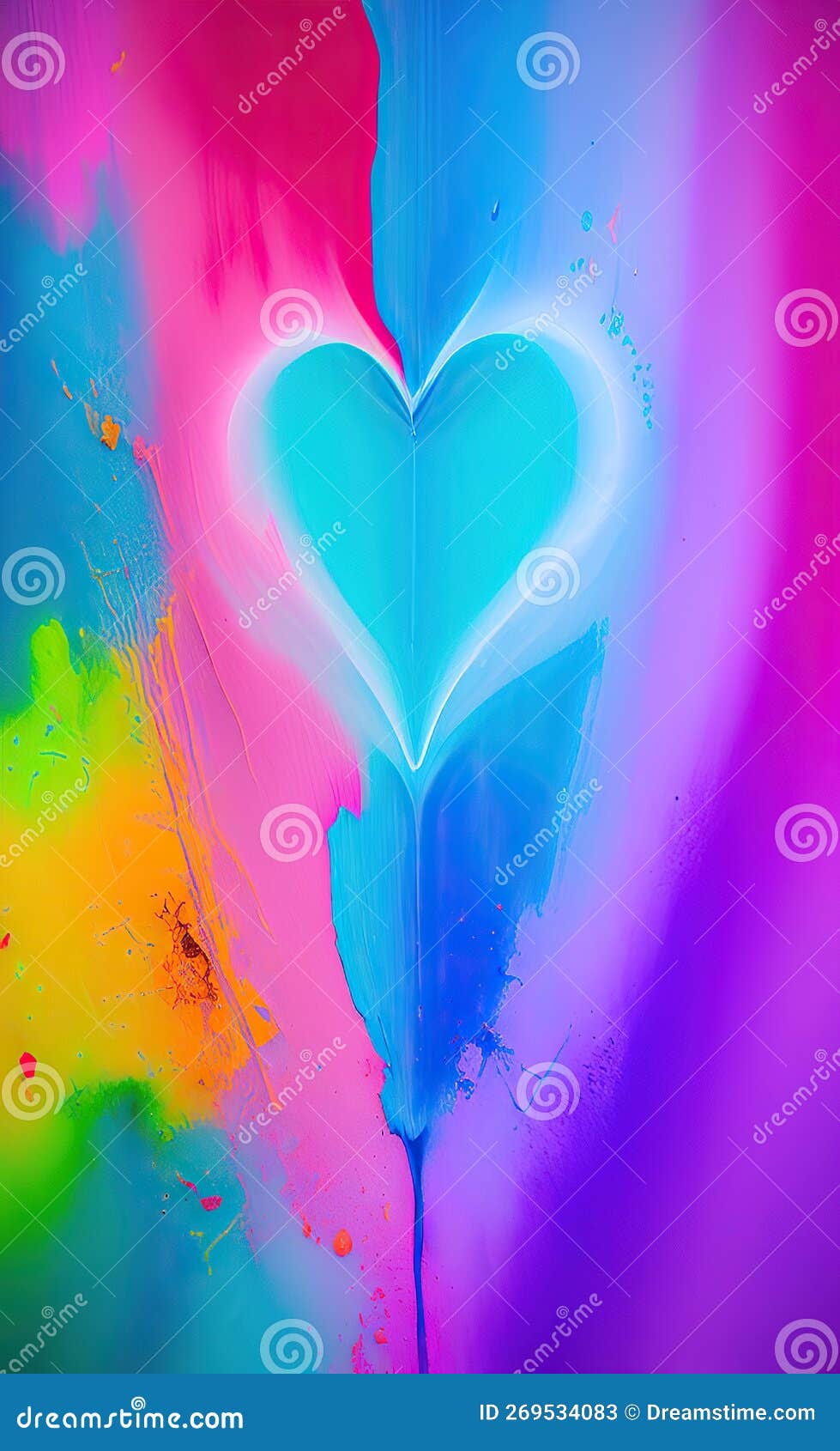 Colorful Heart with Paint Splatters Stock Illustration - Illustration ...