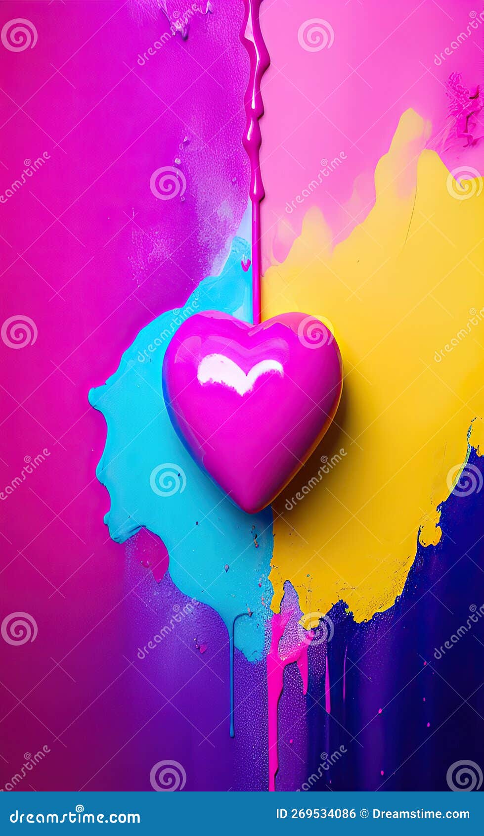Colorful Heart with Paint Splatters Stock Illustration - Illustration ...
