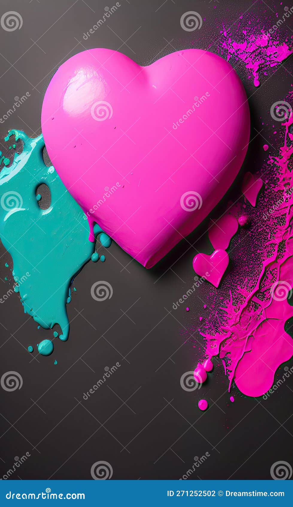Colorful Heart with Paint Splatters Stock Illustration - Illustration ...