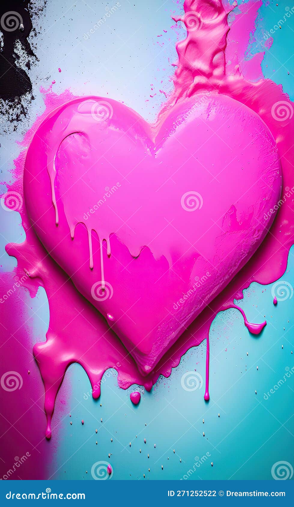 Colorful Heart with Paint Splatters Stock Illustration - Illustration ...