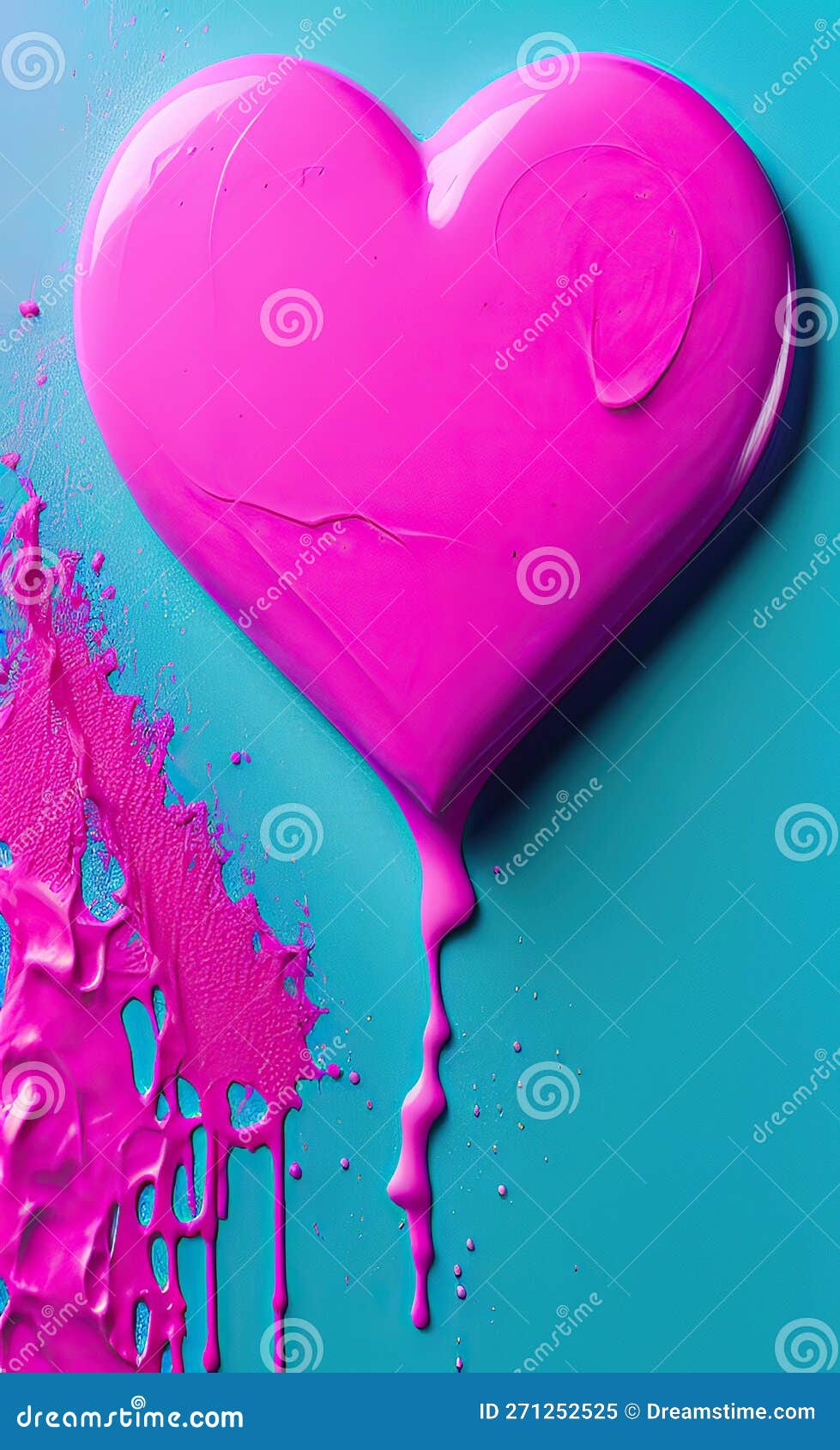 Colorful Heart with Paint Splatters Stock Illustration - Illustration ...