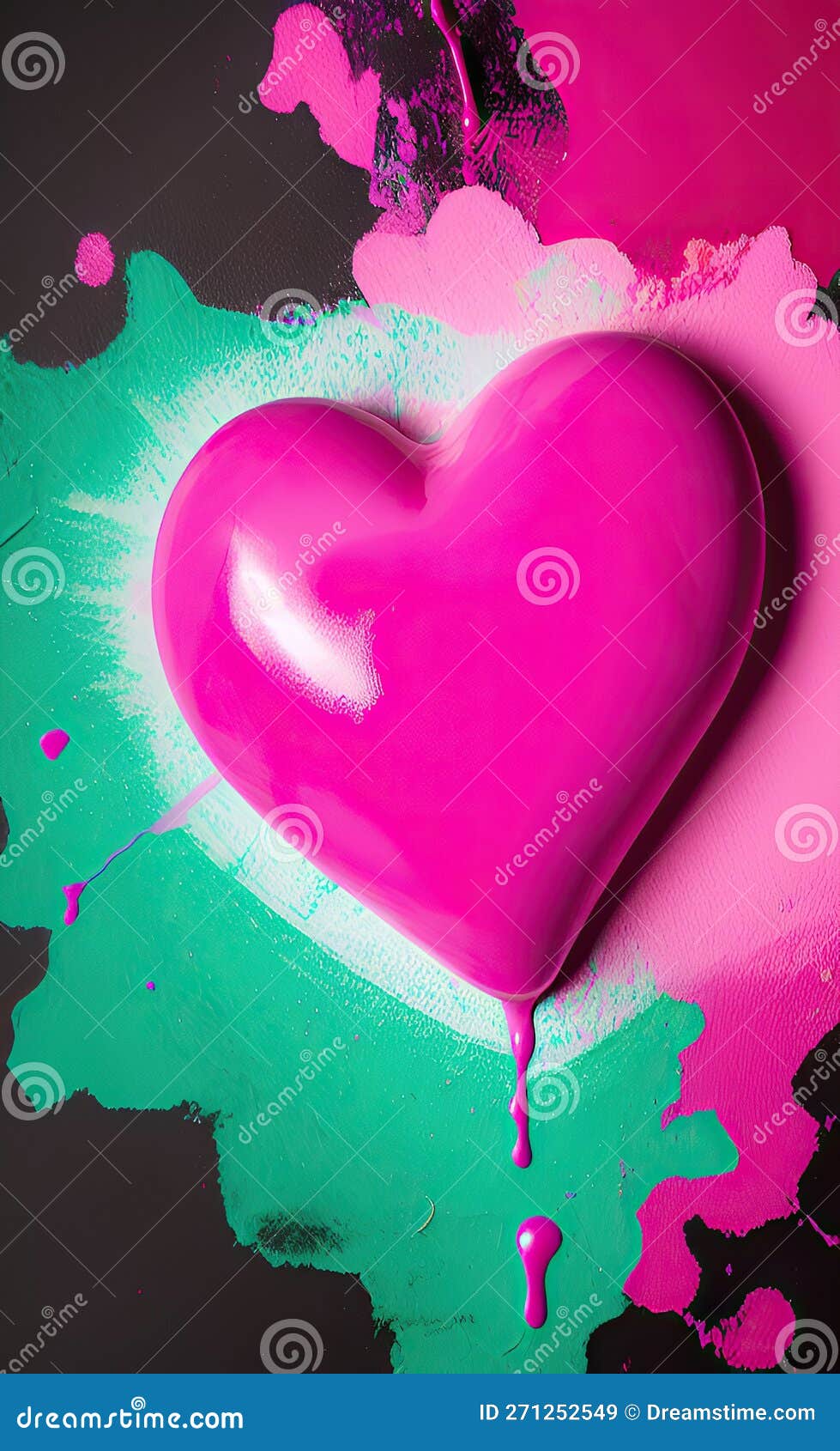 Colorful Heart with Paint Splatters Stock Illustration - Illustration ...