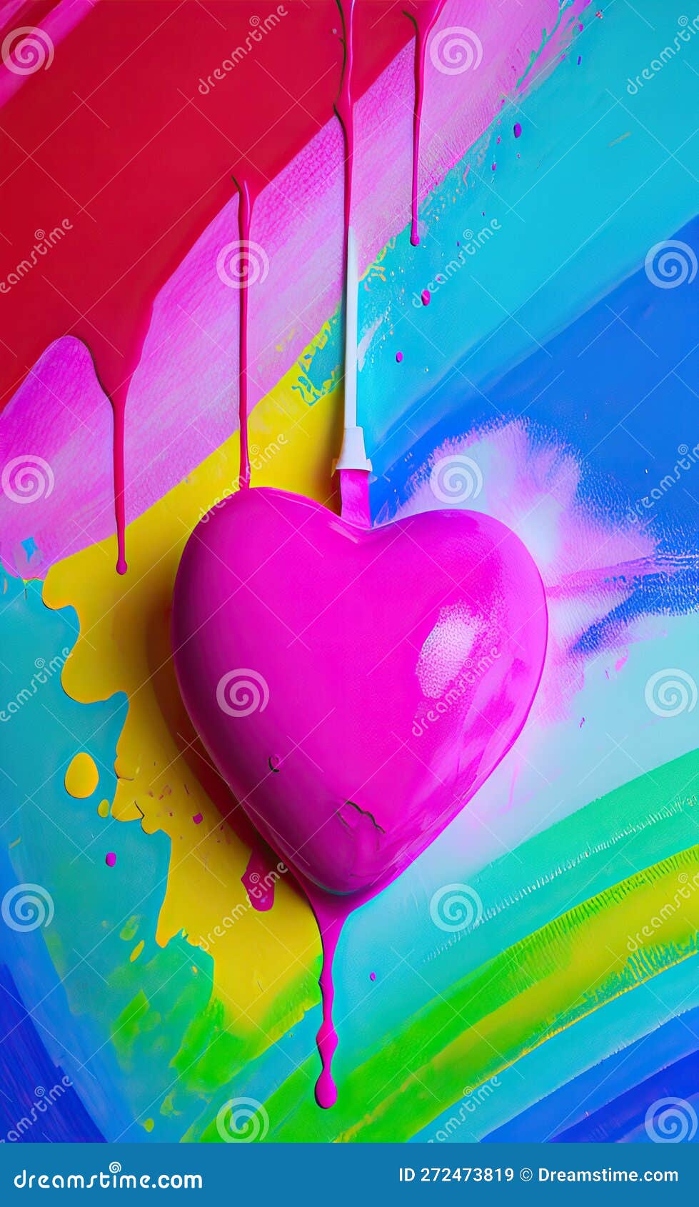 Colorful Heart with Paint Splatters Stock Illustration - Illustration ...