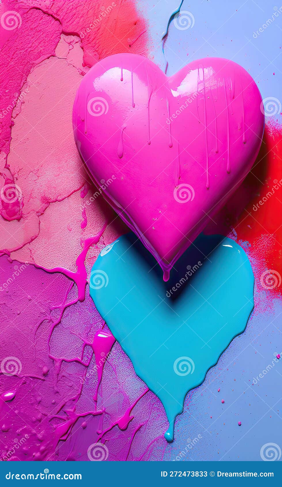 Colorful Heart with Paint Splatters Stock Illustration - Illustration ...