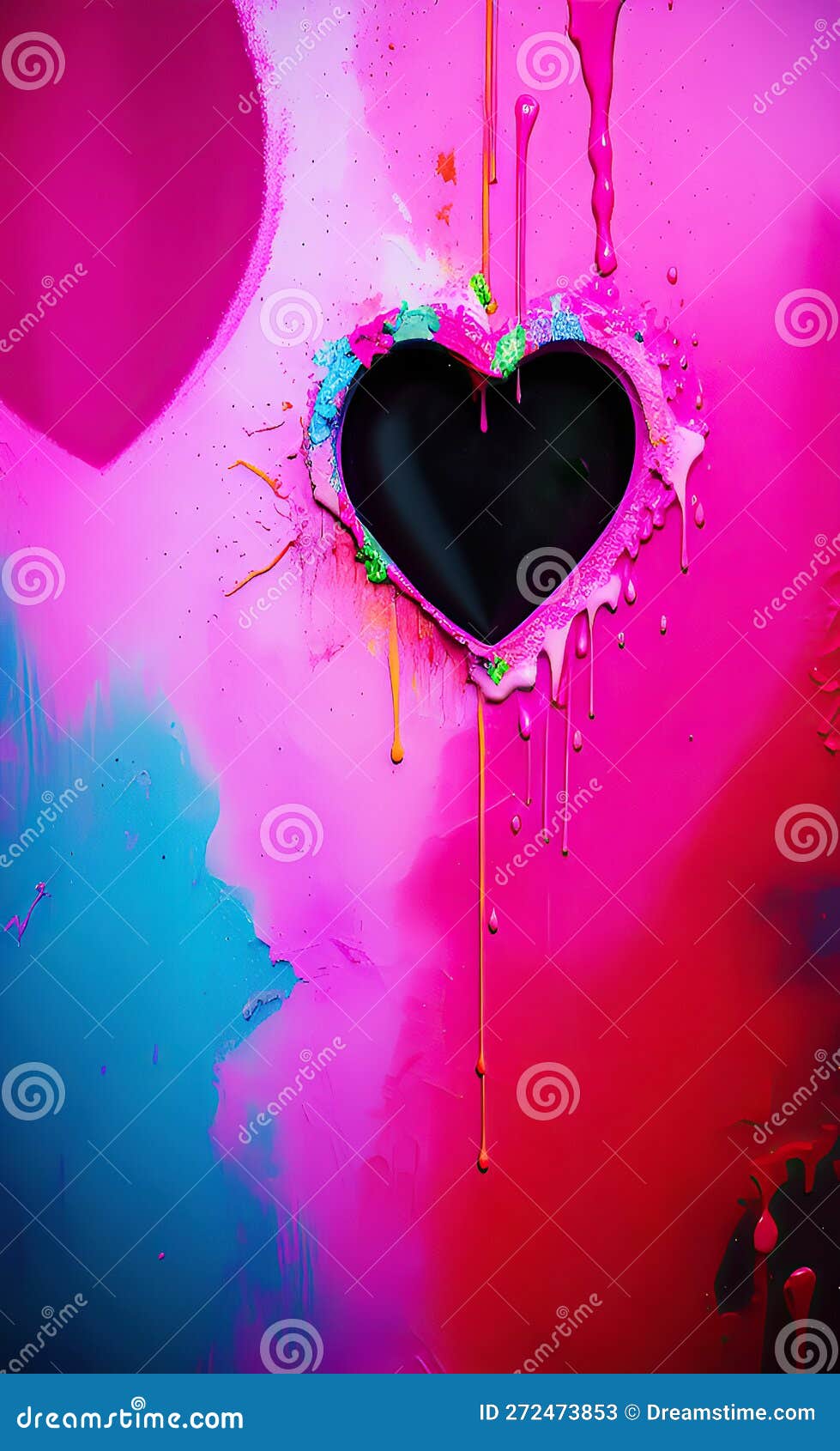 Colorful Heart with Paint Splatters Stock Illustration - Illustration ...