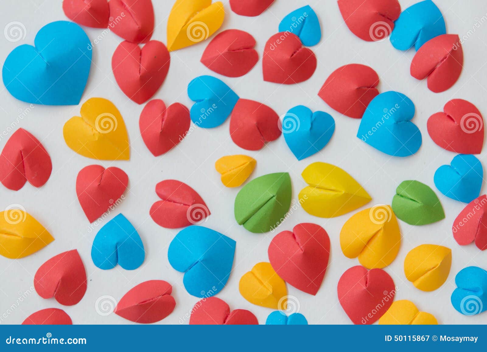Colorful Heart Paper Isolate on White Background Stock Image - Image of ...