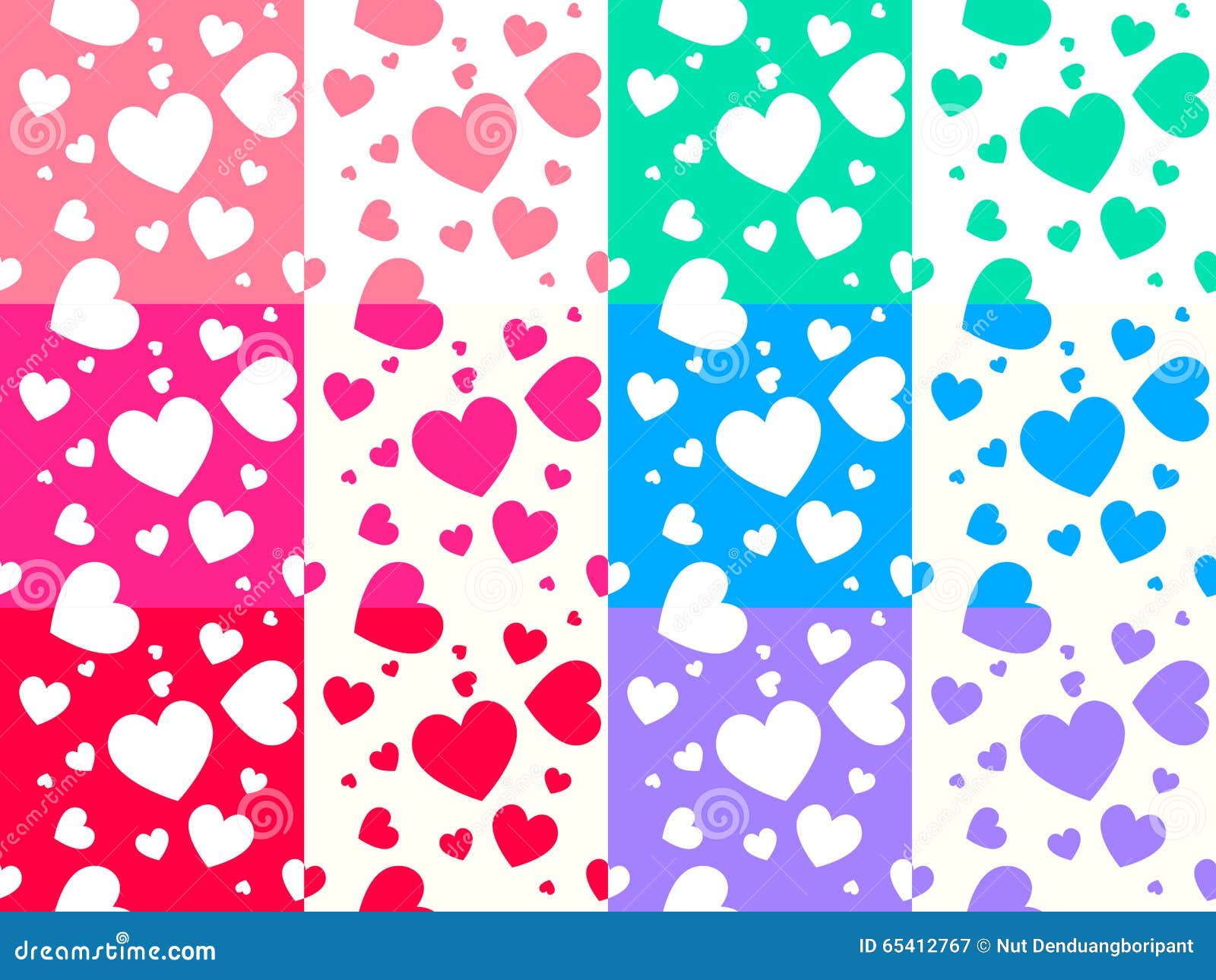 Colorful heart pattern stock vector. Illustration of heart - 65412767