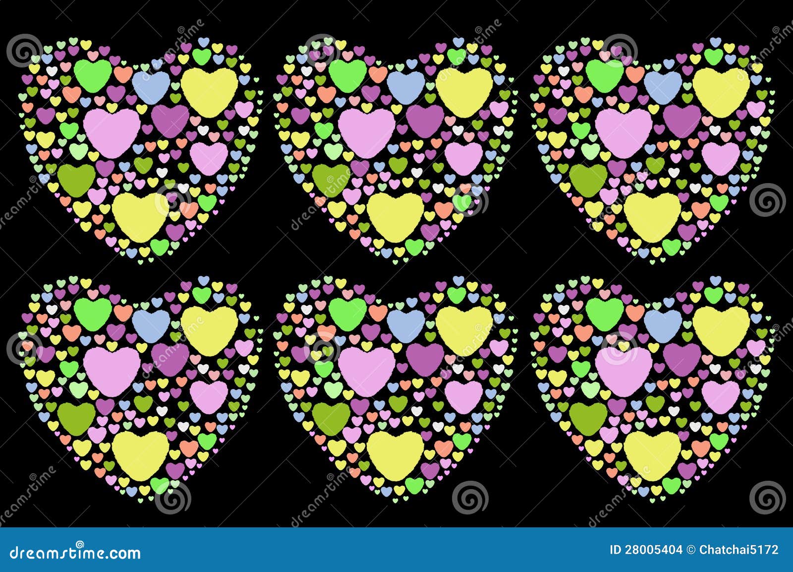 Colorful heart shape stock illustration. Illustration of announce ...
