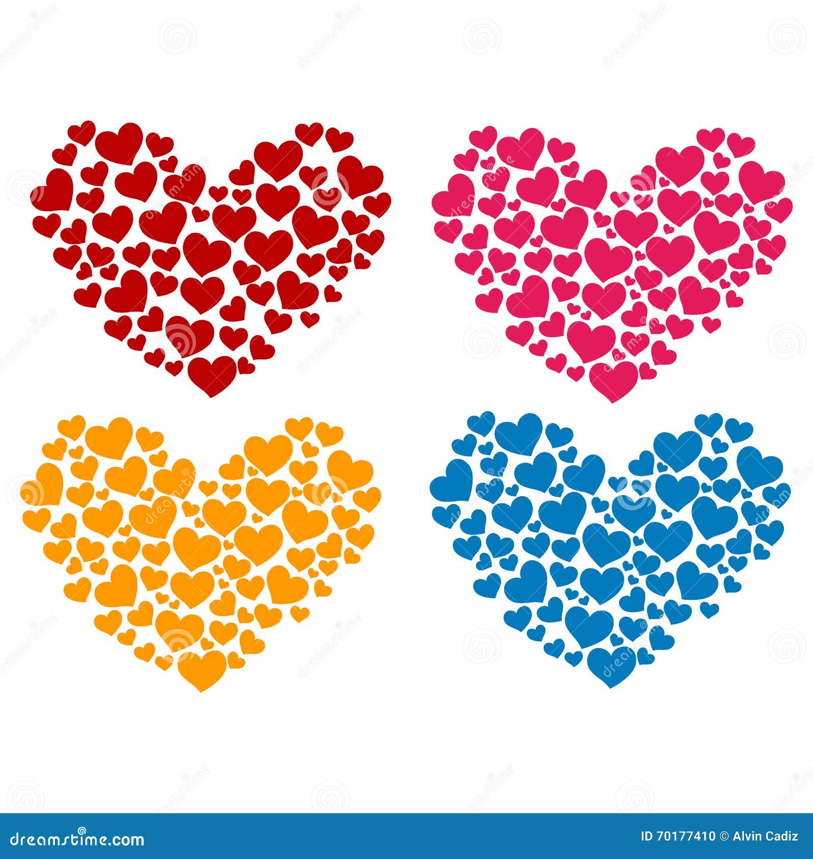 Colorful Heart Shape Filled with Heart Stock Vector - Illustration of ...