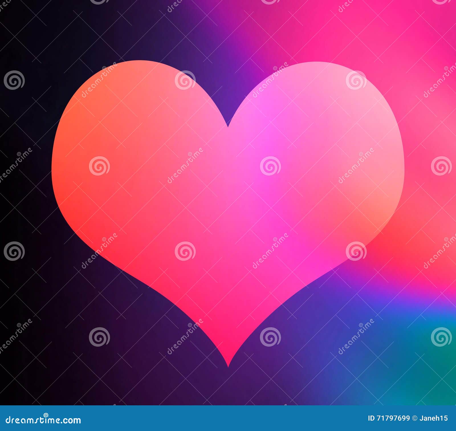 Colorful heart shape stock illustration. Illustration of bright - 71797699