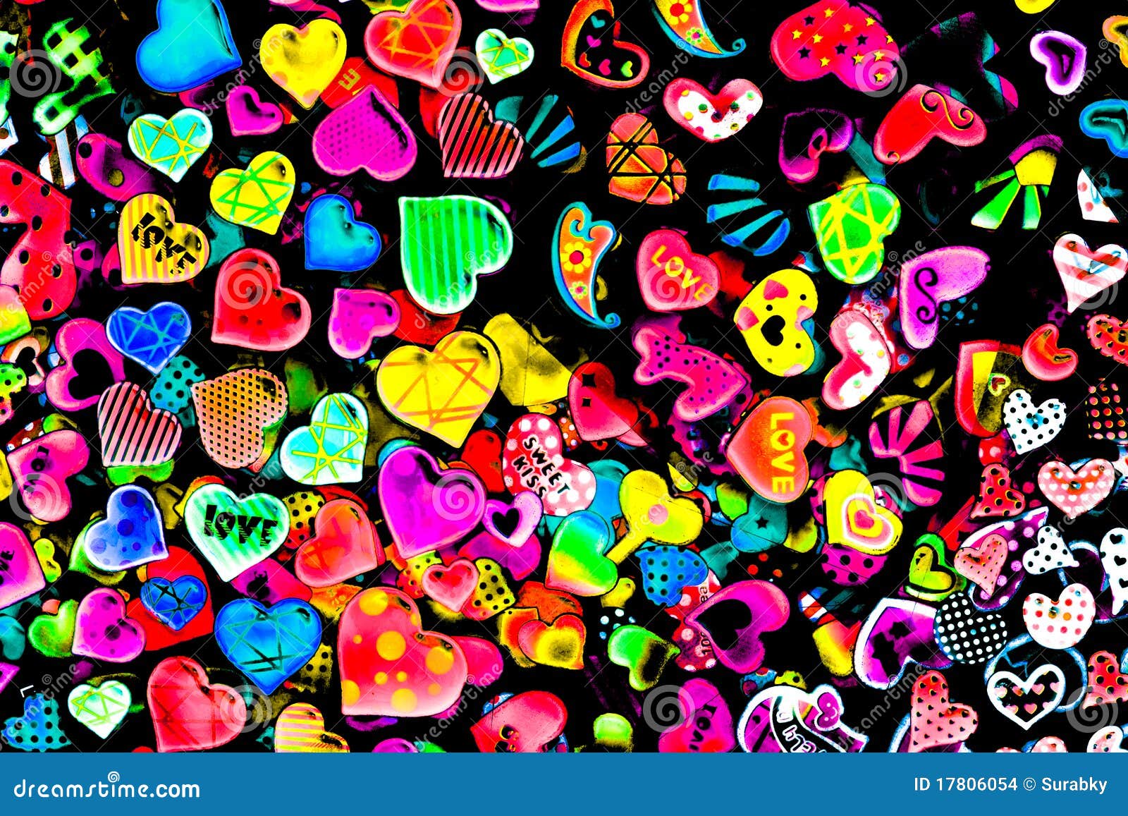 Colorful Heart Shape Isolated on Black Background Stock Illustration ...