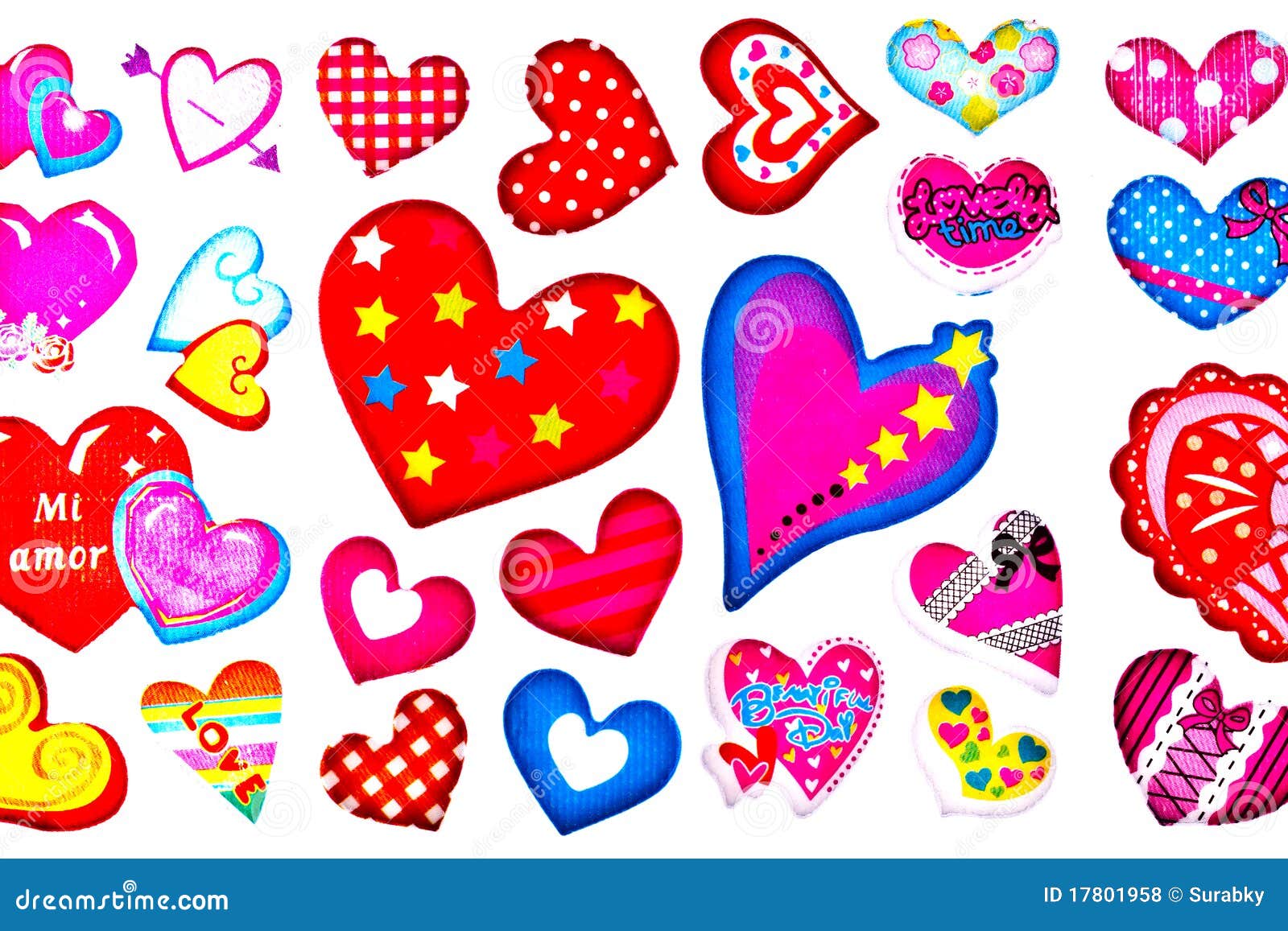 Colorful Heart Shape Isolated on White Background Stock Illustration ...