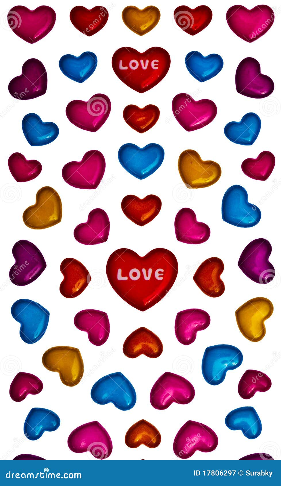 Colorful Heart Shape Isolated On White Background Stock Illustration ...