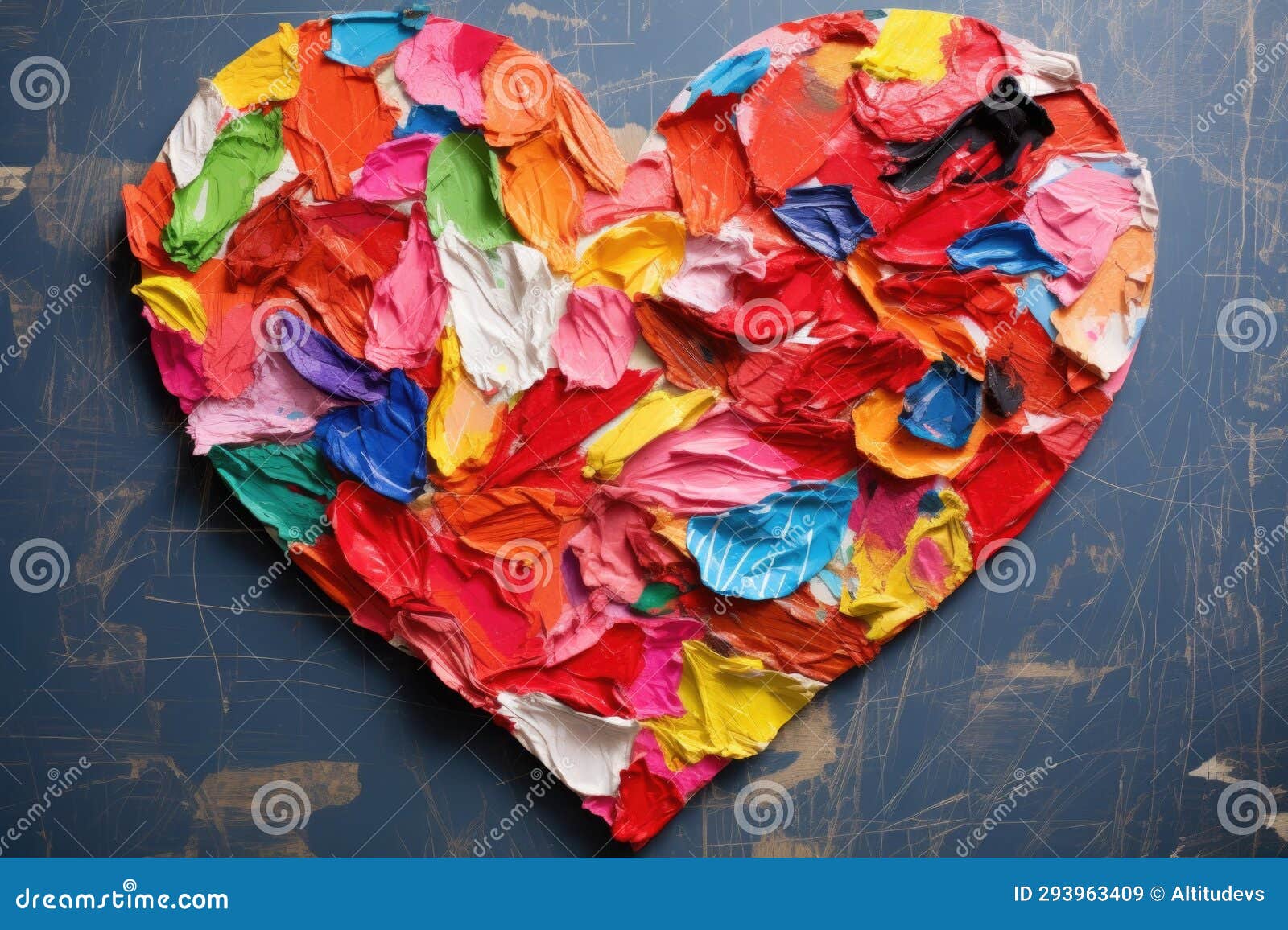 Colorful Heart-shaped Paper Mache Artwork Stock Image - Image of heart ...