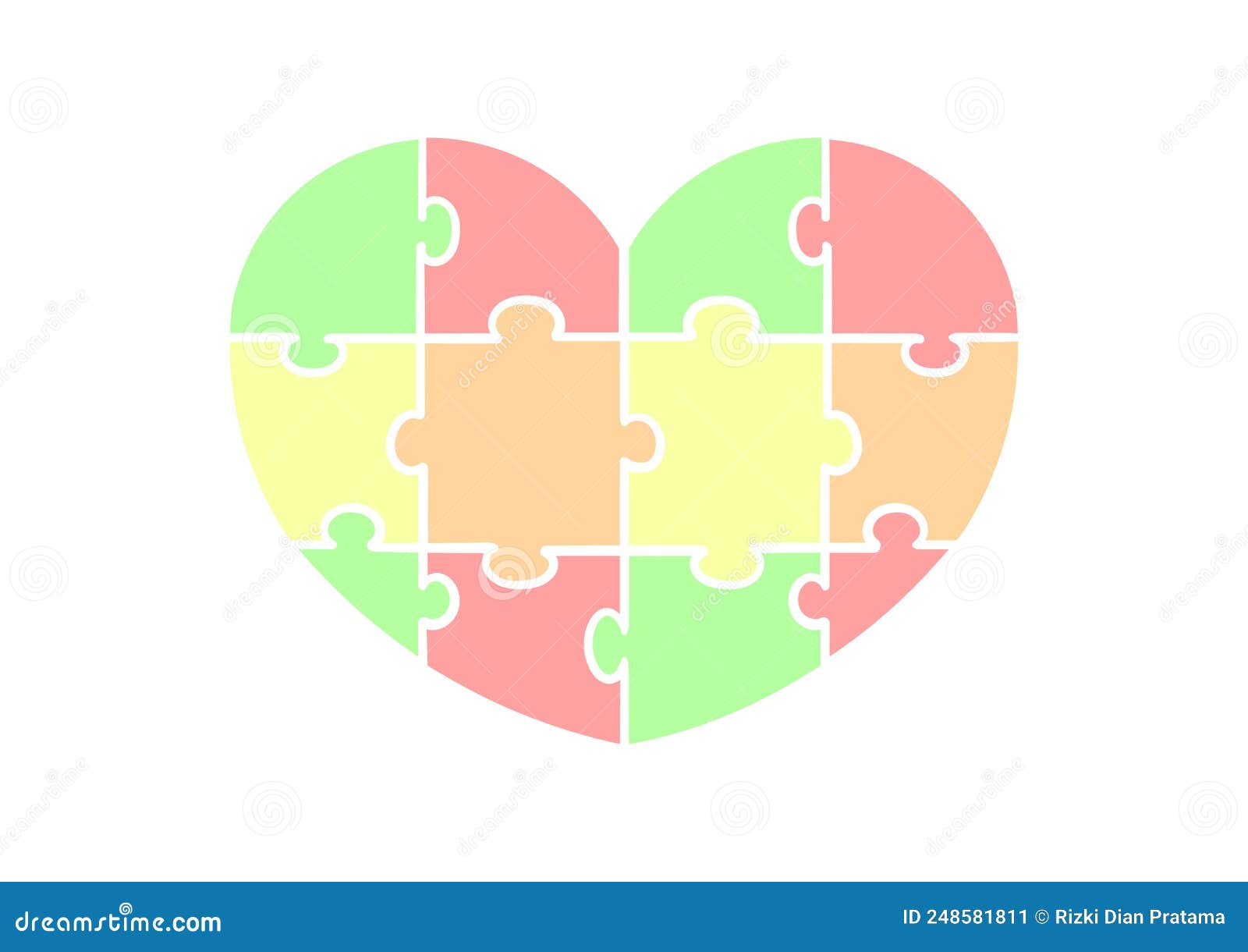 Colorful Heart Shaped Puzzle on a White Background Stock Vector ...