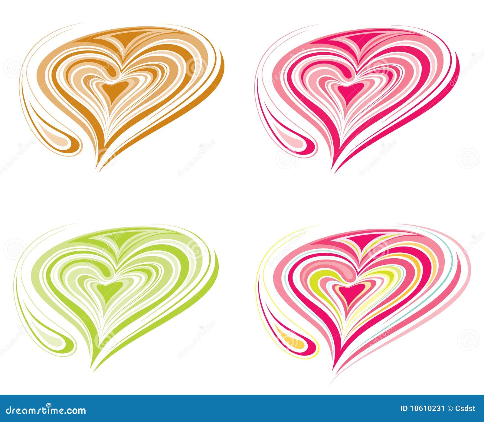 Colorful heart shapes stock vector. Illustration of artistic - 10610231