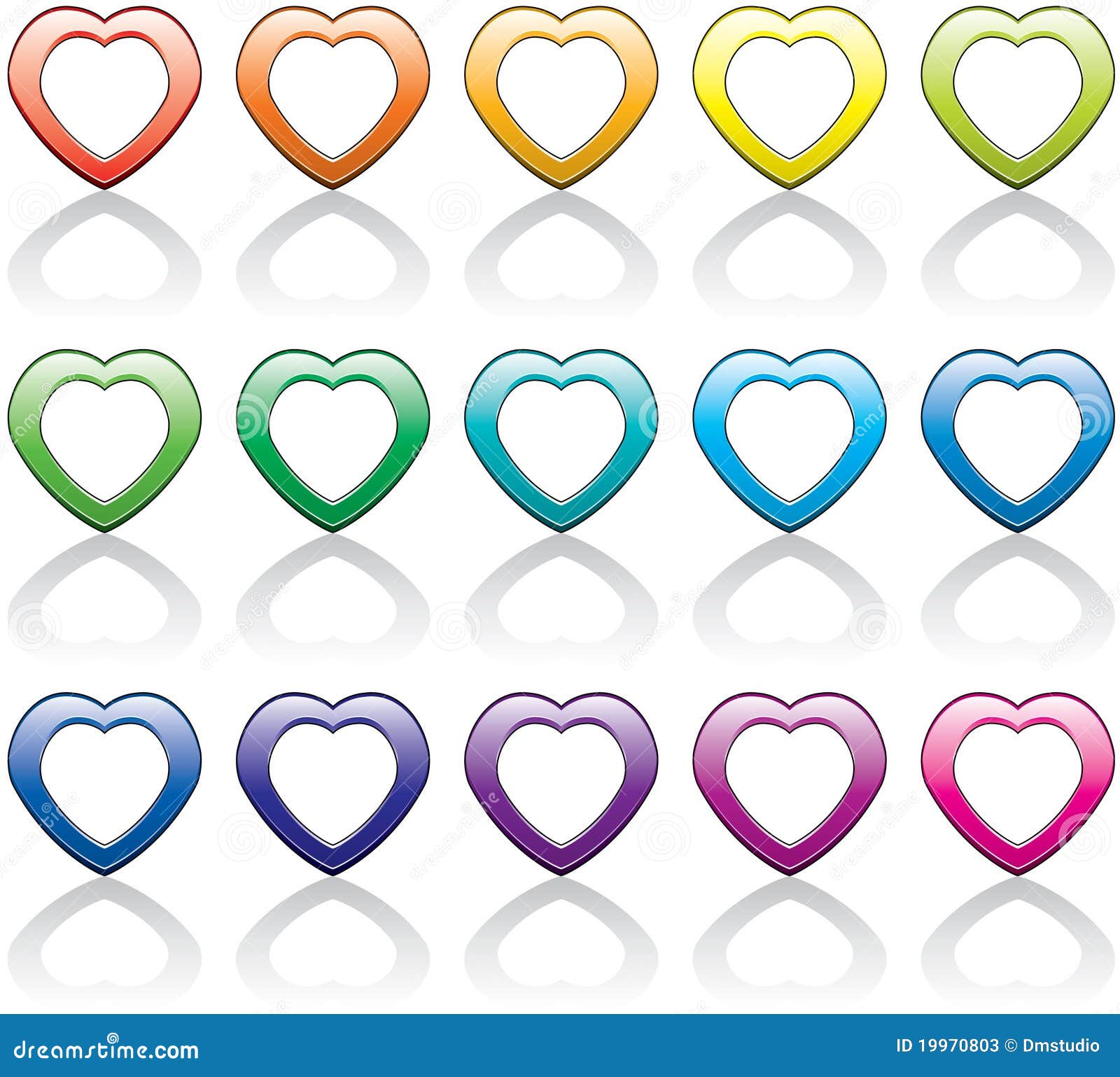 Colorful heart symbols stock vector. Illustration of isolated - 19970803